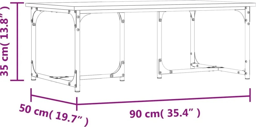 vidaXL Konferenční stolek 90x50x35 cm kompozitní dřevo [835401] Barva: kouřový dub