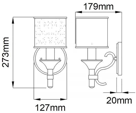 Kichler KL-LACEY1-AP - Nástěnné svítidlo LACEY 1xE14/40W/230V matný chrom