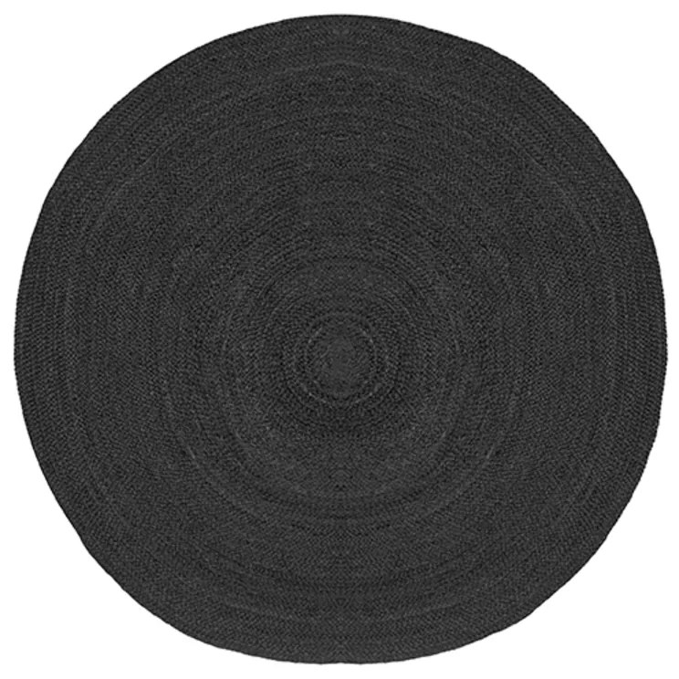 LABEL51 Kulatý koberec JUTE černý 90cm SH-24.104AA
