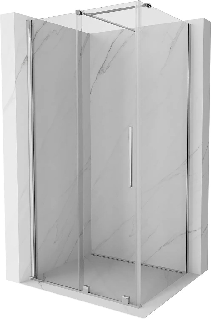 Mexen Velar, sprchový kout s posuvnými dveřmi 110(dveře) x 90(stěna) cm, 8mm čiré sklo, chromový profil, 871-110-090-01-01