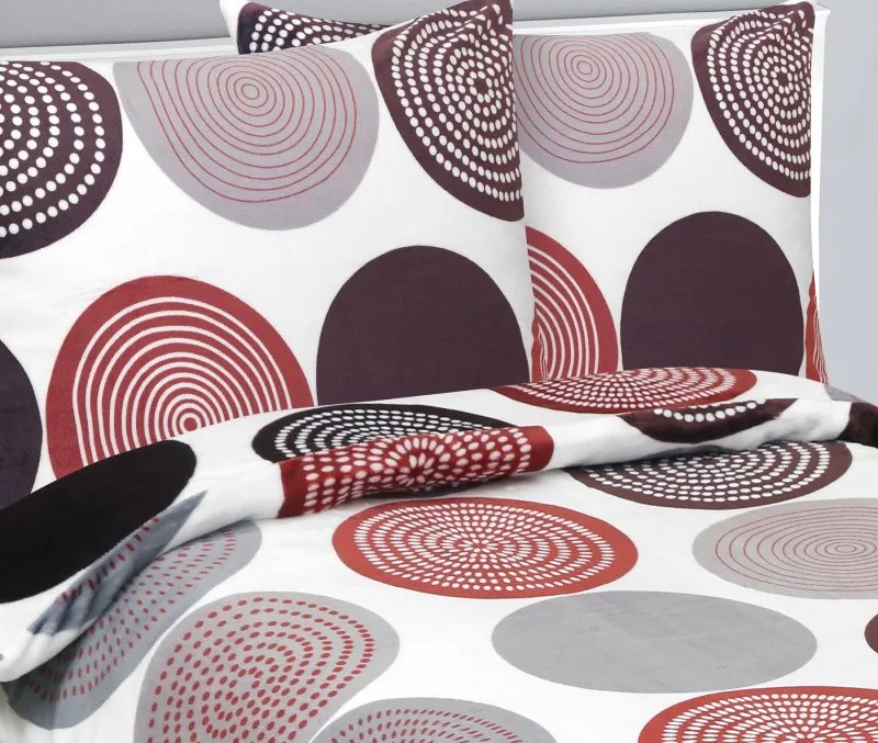 Bellatex Mikroflanelové povlečení Červená,Šedá,Bílá 140x200 cm, 70x90 cm