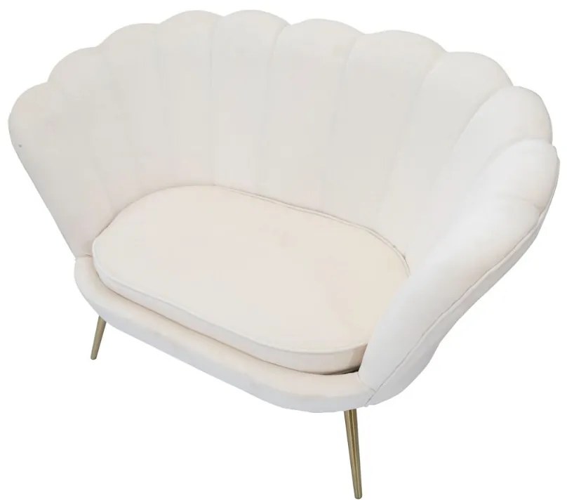 Designová pohovka Nahimana 130 cm bílá / zlatá