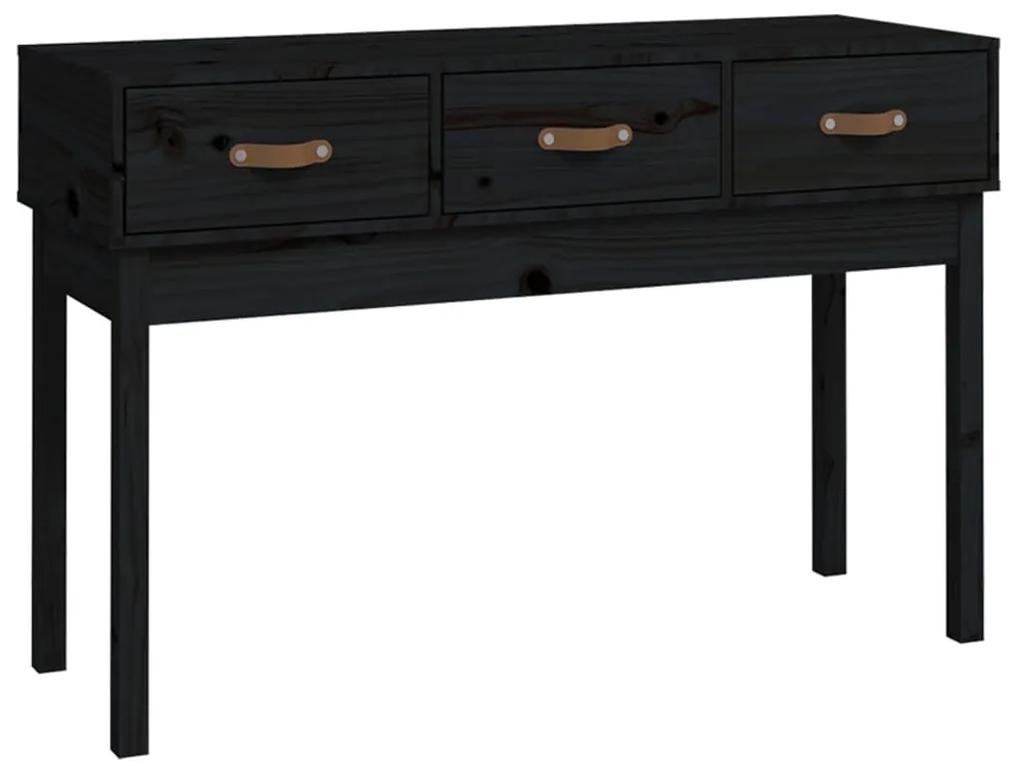 vidaXL Konzolový stolek černý 110x40x75 cm masivní borové dřevo