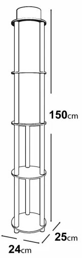 Stojací lampa s poličkami NOTO 1xE27/40W/230V černá