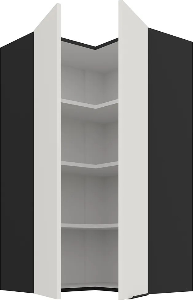 ARIA wb | horní kuchyňská skříňka 60x60 GN-108 2F (90°) rohová s policemi | EXTRA VYSOKÁ | 60x60 cm | černá/bílá