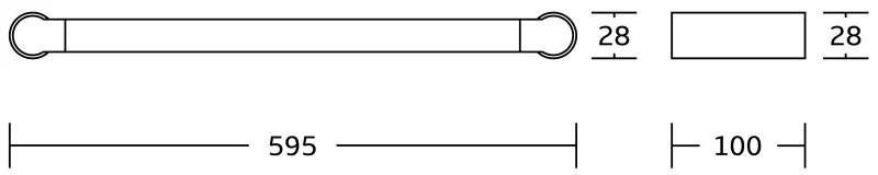 Mexen Base, 2-řadý držák na ručníky, černá - zlatá, 7088225-57