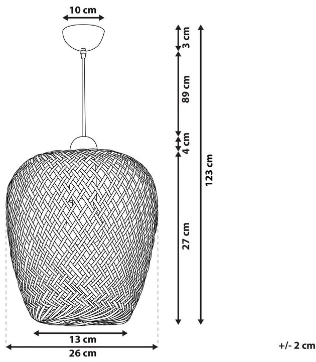 Bambusová závěsná lampa světlé dřevo BOMU Beliani