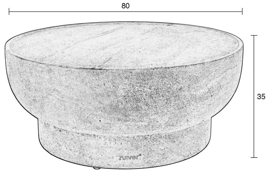 Kulatý konferenční stolek v dekoru kamene v přírodní barvě ø 80 cm Noble – Zuiver