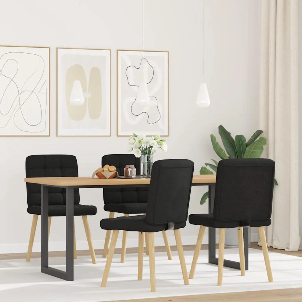 Jídelní židle 4 ks černé textil 3315193