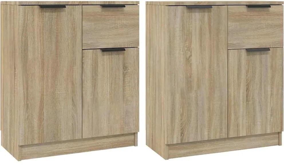 Příborníky 2 ks dub sonoma 60 x 30 x 70 cm kompozitní dřevo 3115814