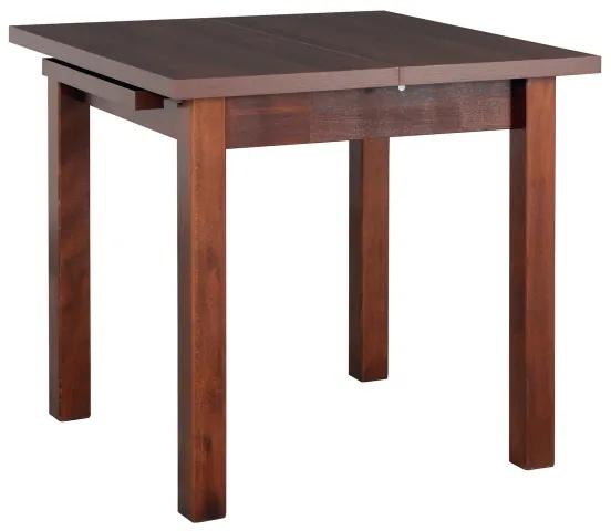 Drewmix jídelní sestava DX 4 odstín dřeva (židle + nohy stolu) bílá, odstín lamina (deska stolu) ořech, potahový materiál látka