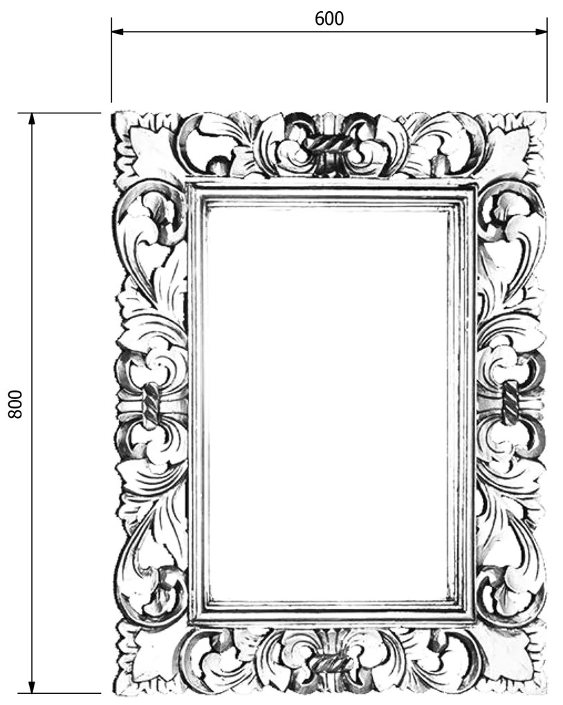 Sapho SAMBLUNG zrcadlo ve vyřezávaném rámu 60x80cm, zlatá - IN121