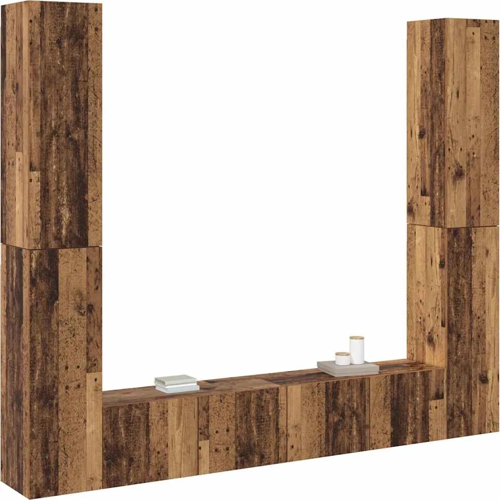 Nástěnné TV skříňky 6 ks Old Wood kompozitní 3328985