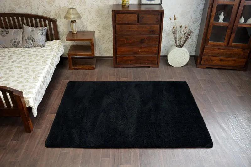 MAXMAX Kusový koberec SHAGGY MINI - černý | Sousedé