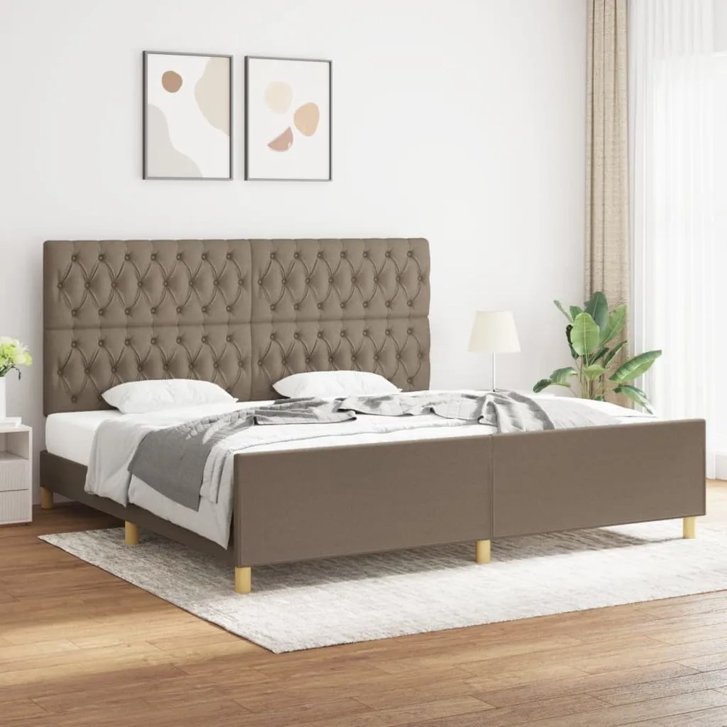 Rám postele s čelem taupe 200x200 cm textil 3125328