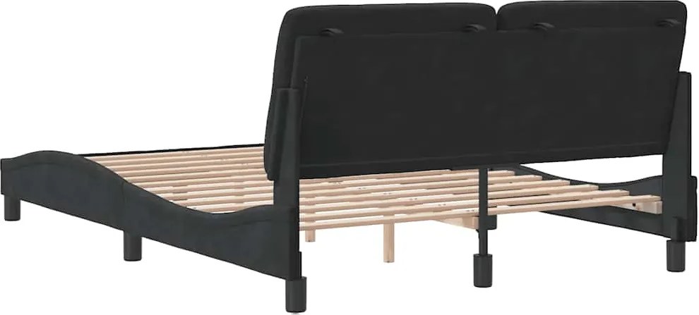 Rám postele bez matrace černý 140 x 190 cm samet 3207919
