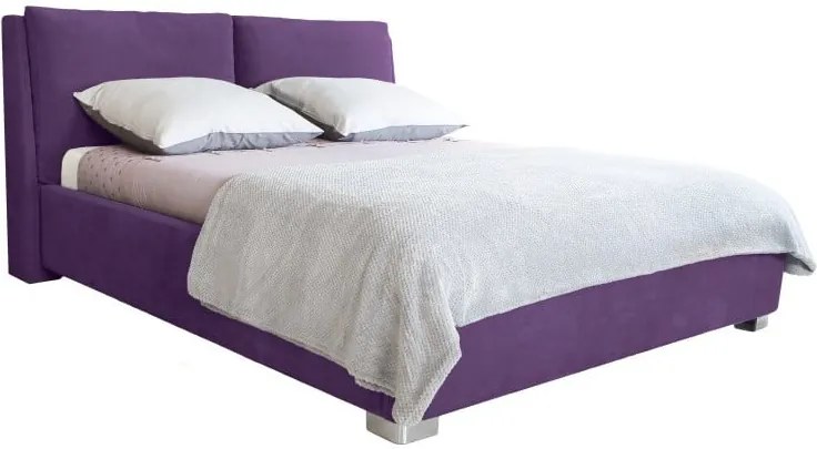 Fialová dvoulůžková postel Mazzini Beds Vicky, 180 x 200 cm