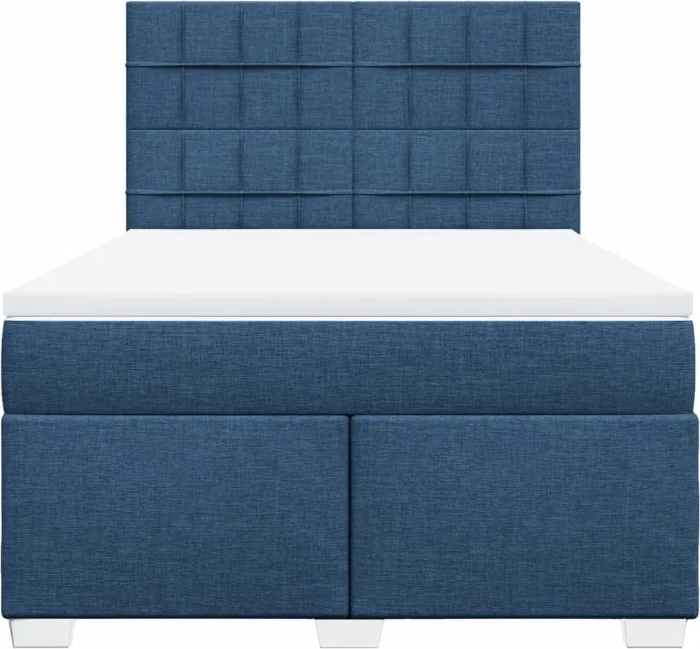 Box spring postel s matrací modrá 160x200 cm textil 3292845