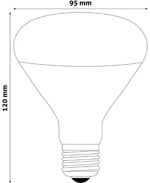 Prémiová výhřevná infra žárovka E27 100W, 95mm, rubínová