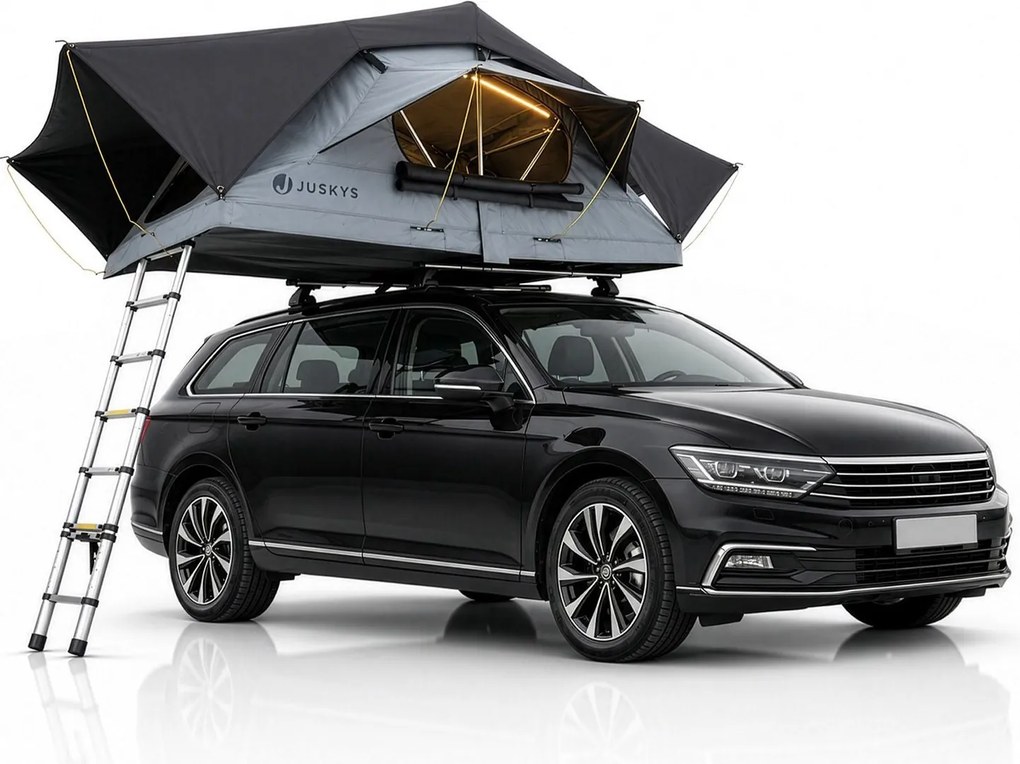 Juskys Autostan Lago pro 2–3 osoby Barva: černá / šedá, Velikost: 140 × 240 cm