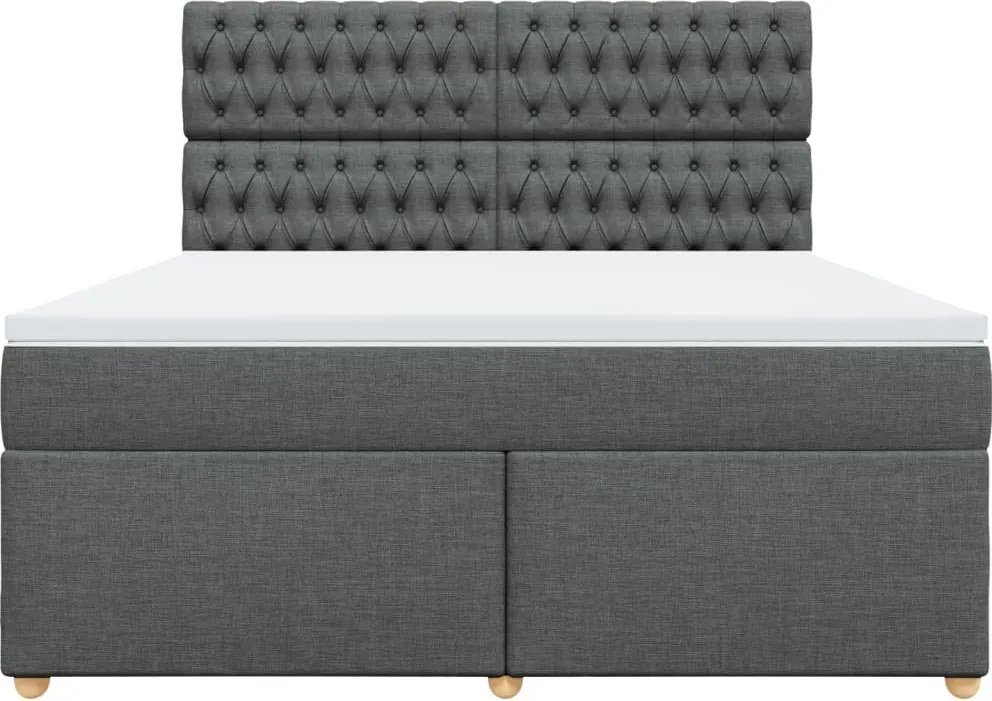 Box spring postel s matrací tmavě šedá 180x200 cm textil 3293667