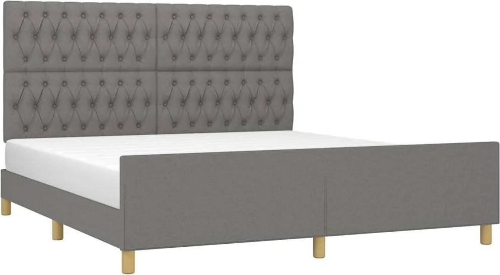 Rám postele bez matrace tmavě šedý 180 x 200 cm textil 3125317