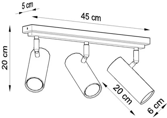 Sollux SL.0497 - Bodové svítidlo DIREZIONE 3xGU10/40W/230V bílá