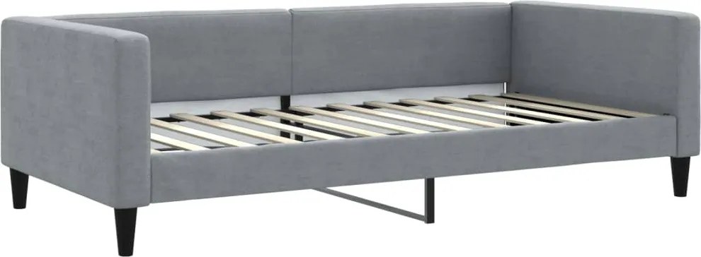 Válenda s přistýlkou a matracemi světle šedá 100x200 cm textil 3196601