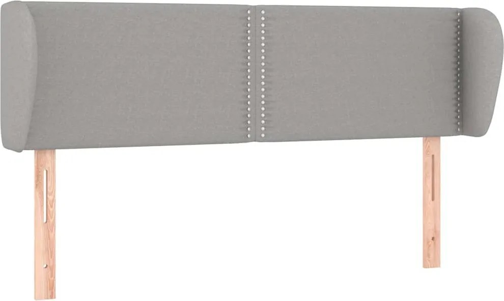 Čelo postele typu ušák světle šedé 147x23x78/88 cm textil 3117002