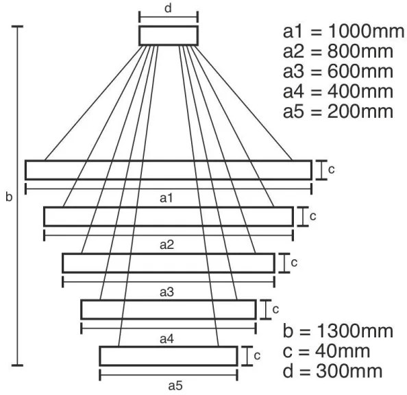 LED Stmívatelný lustr na lanku LED/210W/230V 3000-6500K + dálkové ovládání
