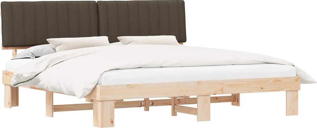 Rám postele s čalouněným čelem s čelo Taupe 200 x 200 cm 3398097