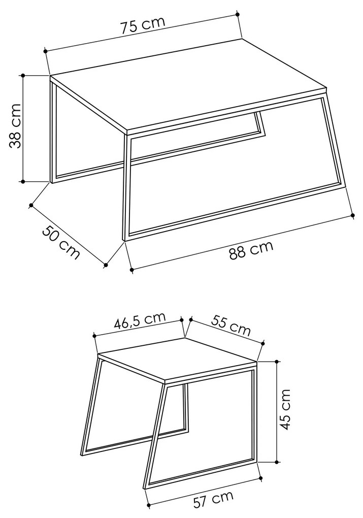 Konferenční stolek Set Patron (Bílá + Černá). 1072061