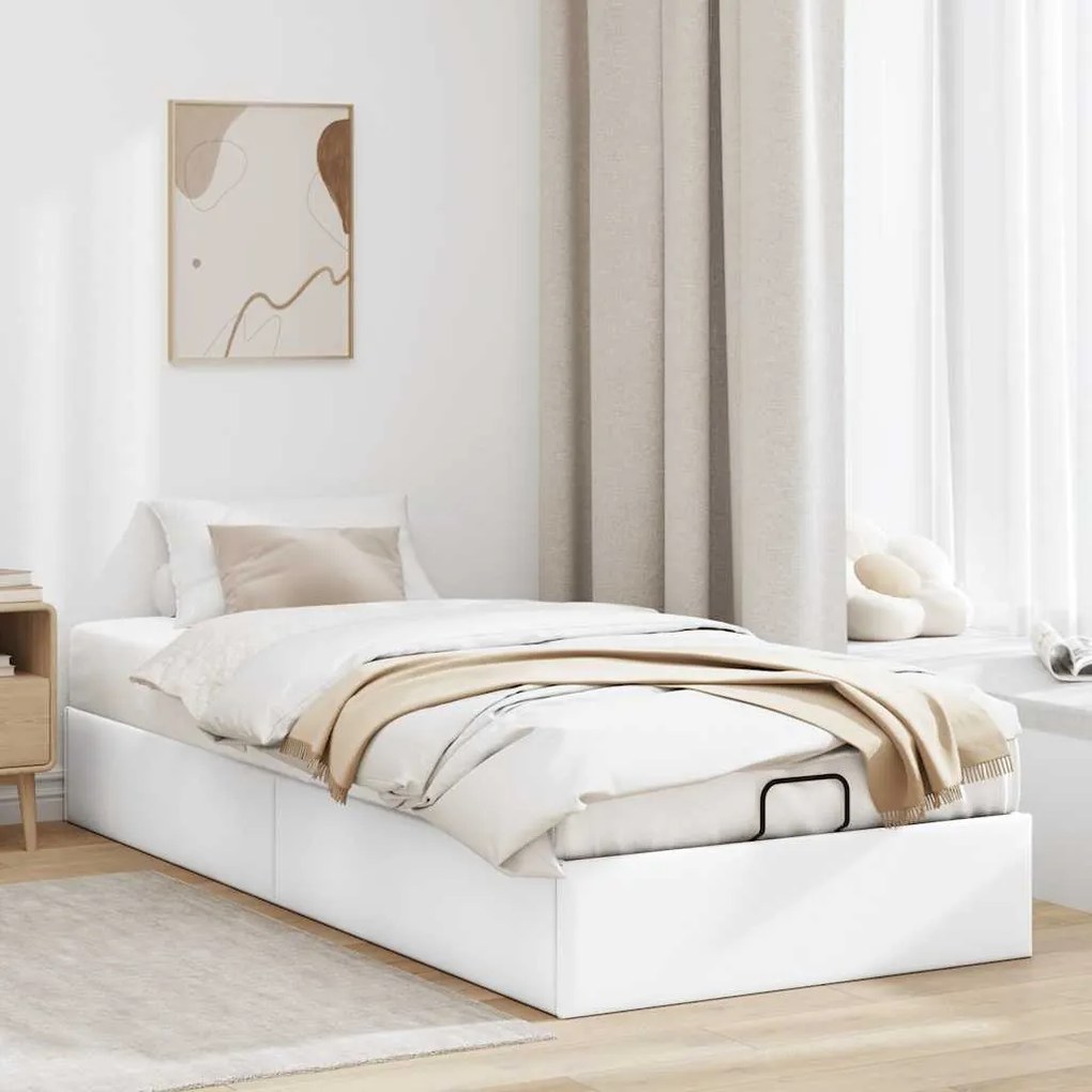 Osmanský rám postele bez matrace bílý 80x200 cm umělá kůže 3310770