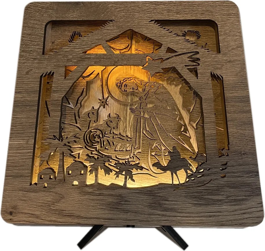 "Betlém" obrazová lampa 31x31cm
