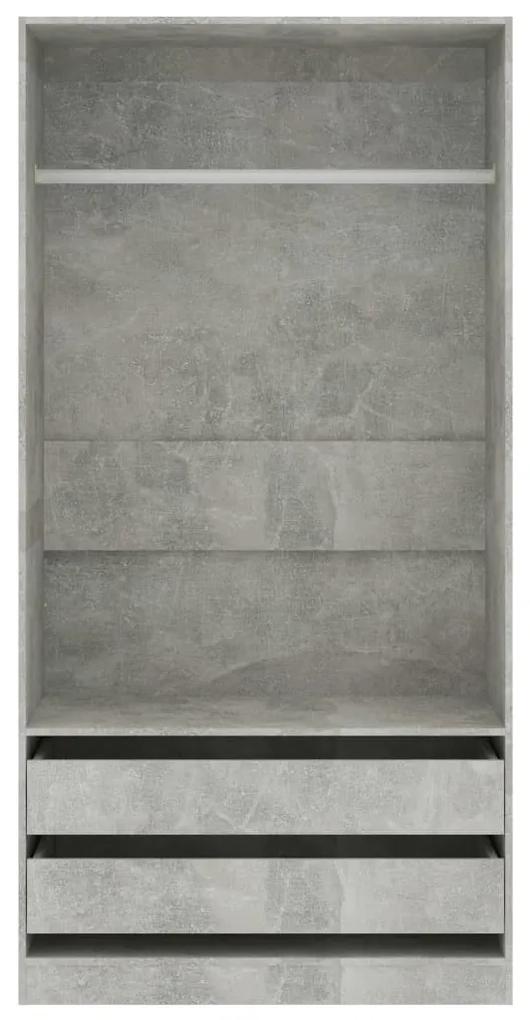 Šatní skříň betonově šedá 100 x 50 x 200 cm dřevotříska