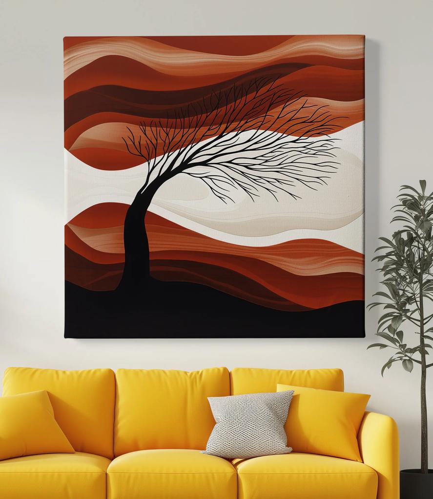 Obraz na plátně - Strom života Silný vítr FeelHappy.cz Velikost obrazu: 100 x 100 cm