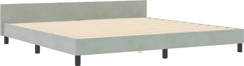 Postel s boxspringem s čelo Světle šedá 200 x 200 cm samet 3344897