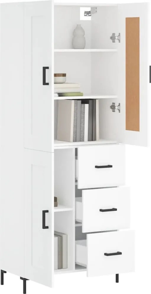 Skříň highboard bílá 69,5 x 34 x 180 cm kompozitní dřevo 3200001