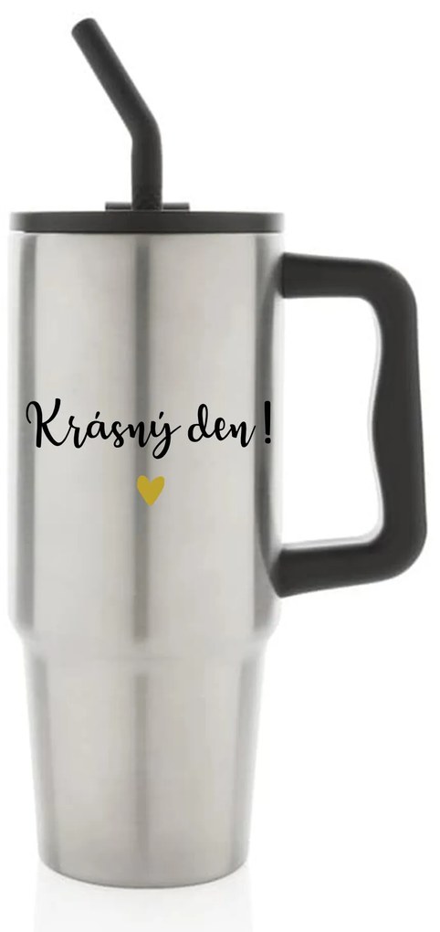 KRÁSNÝ DEN - stříbrný cestovní termohrnek 900 ml