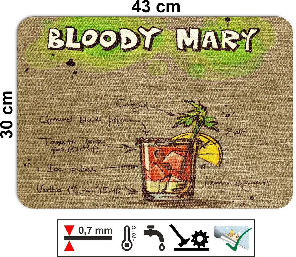 PokojovaDekorace.cz, Prostírání - 015, Bloody Mary, 43x30cm