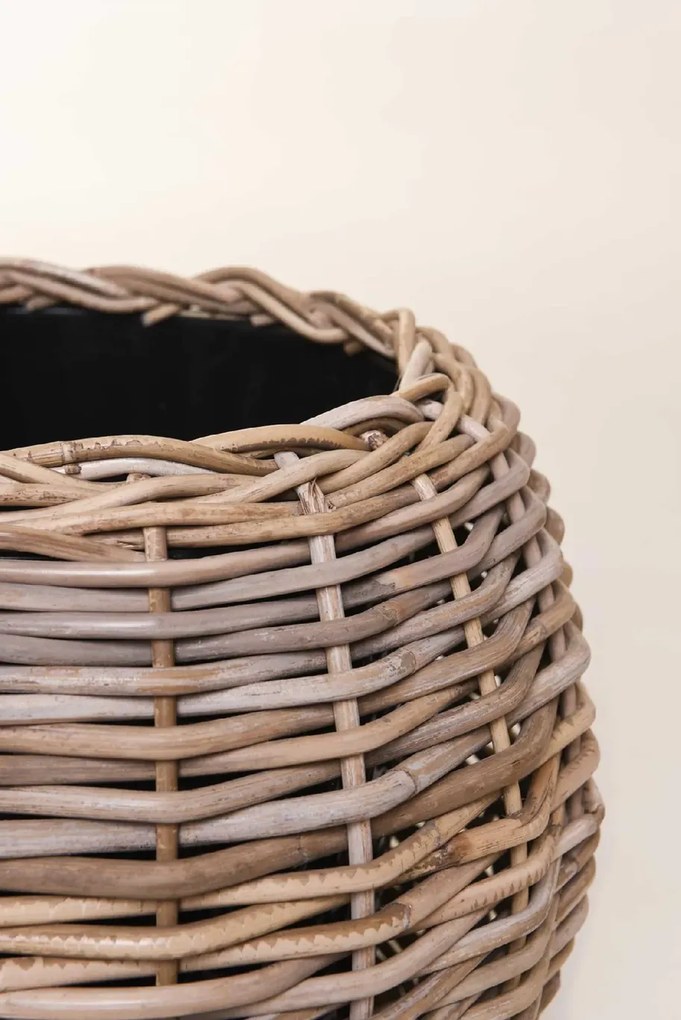 Přírodní koš na rostliny PALLA, ratan, průměr 45 cm, natur