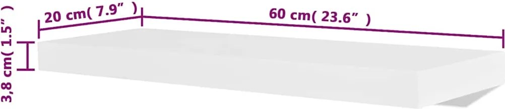 Nástěnné police 4 ks bílé 60 cm 275997
