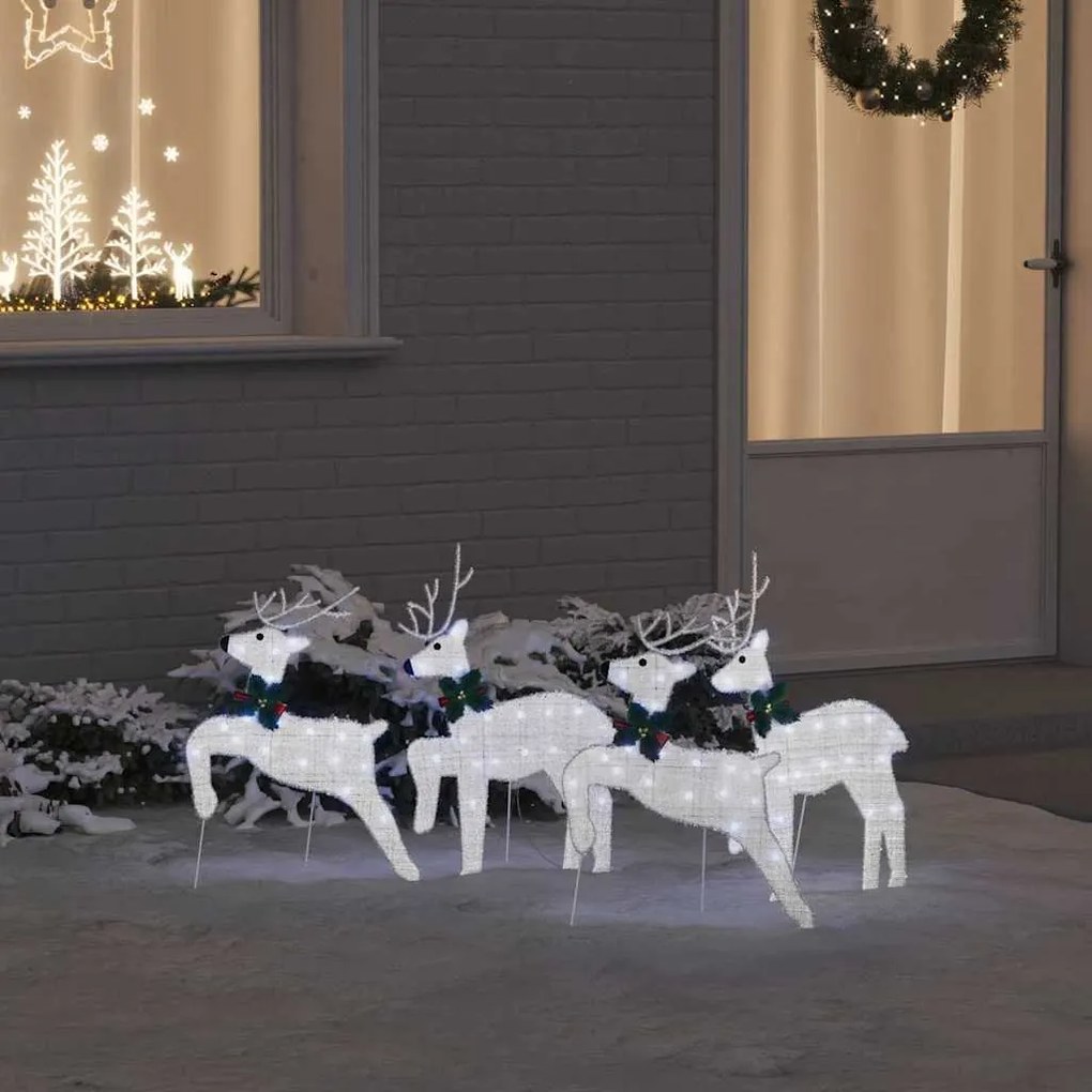 LED Sobové 4 ks Stříbrná 45 x 19 x 65 cm textil 3385894