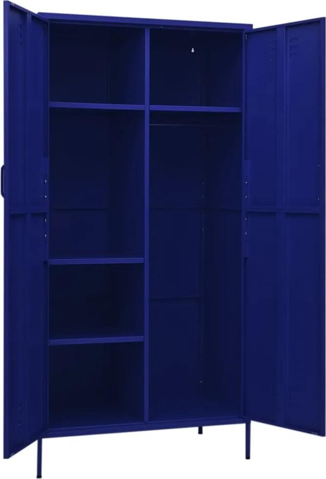 vidaXL Šatní skříň 90 x 50 x 180 cm ocel [336244] Barva: Námořnická modrá
