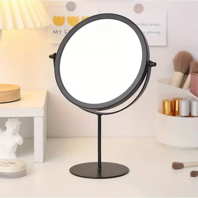 Flamenco Mystique Černé stojací kosmetické zrcátko, jednostranné, 27 cm výška - L14CZ