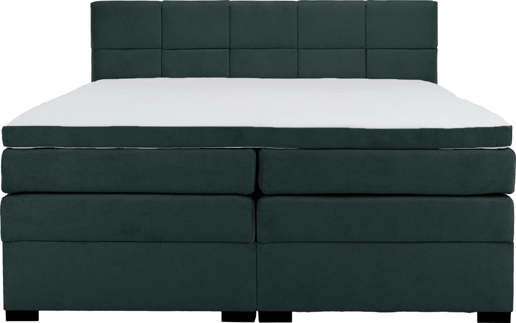 Boxspringová pocketová postel, 180x200, zelená, APRIL