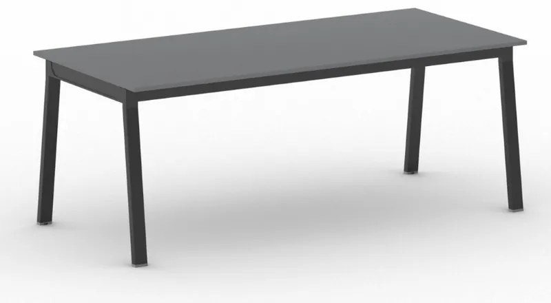 Jednací kancelářský stůl PRIMO BASIC, 200x90 cm, černá podnož, grafit