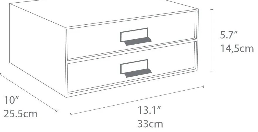 Zásuvkový box se 2 šuplíky ve zlato-bílé barvě Bigso Box of Sweden Birger