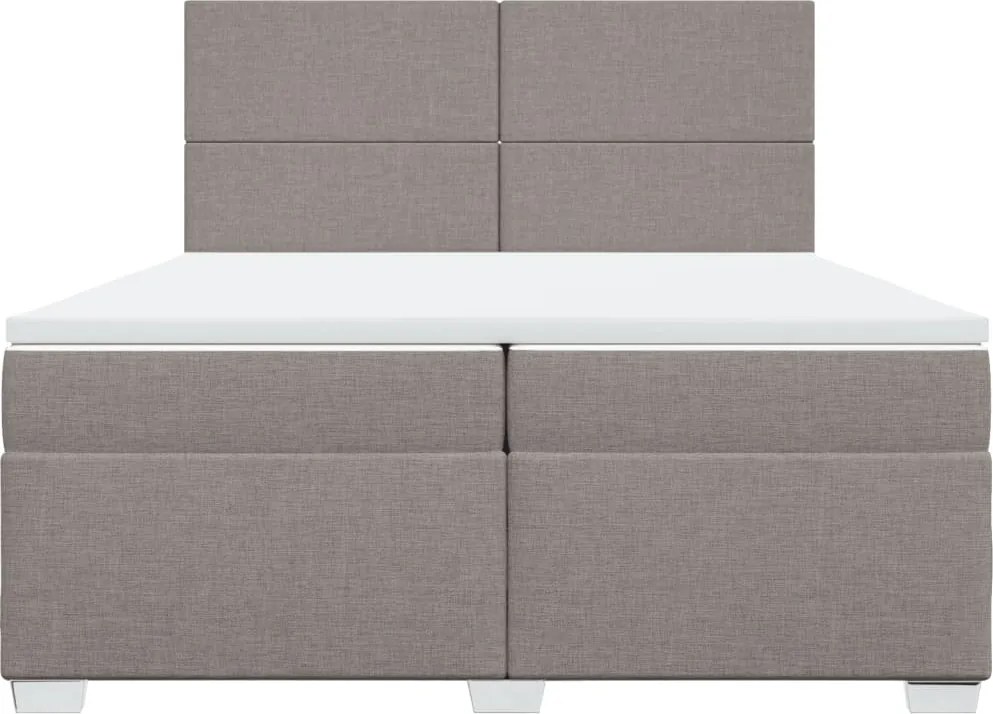 Box spring postel s matrací taupe 200x200 cm textil 3292892