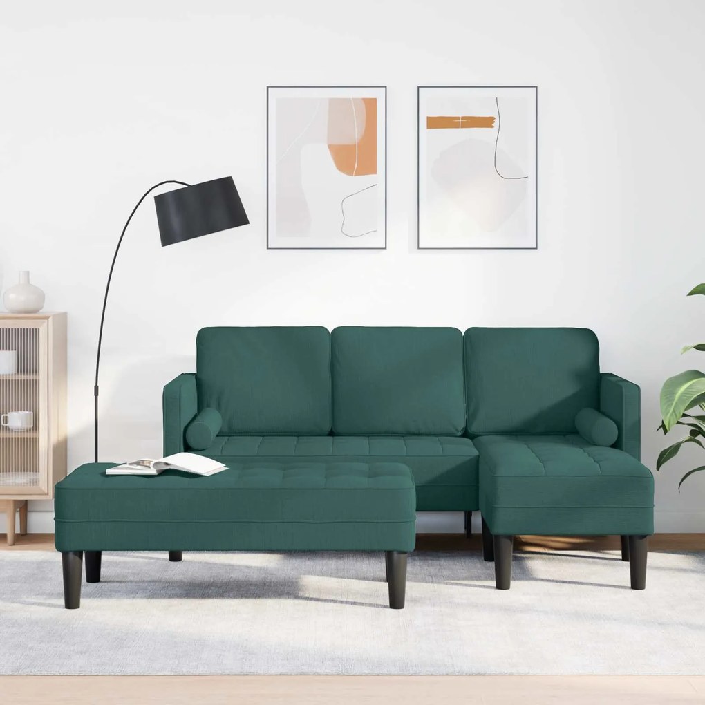 Set pohovek 2 ks Tmavě zelená Polyester 3329256